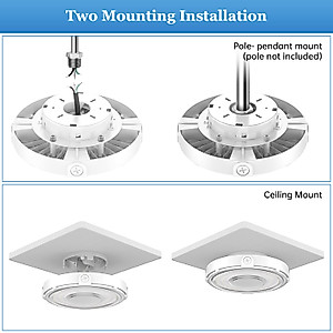 dephen 90W Round LED Canopy Light, 5000K Parking Garage Lights, 10350Lumens LED Ceiling Light AC120-277V Canopy Lighting for Gas Station Barn Warehouse Storage (UL-Listed)
