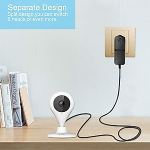 BOLWEO Universal 5v 2a Power Supply Adapter,AC to DC Adapter with 7 Tips Connector DC Plugs Adapter for TV Box, Security Camera, LED Strip Lights, Audio/Video and More 5v Household Electronic Devices