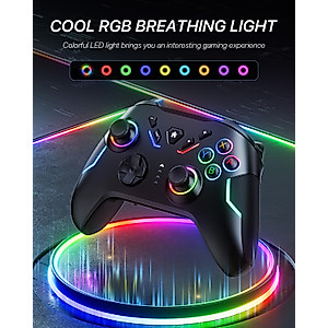 Switch Controllers, Nin-tendo Switch Controller Compatible with Switch/Switch Lite/Switch OLED/IOS/Android/Windows, Wireless Switch Pro Controller with LED Color Light/Dual shock/Turbo/Motion Control