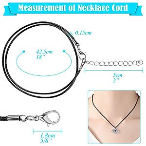 Paxcoo 150Pcs Black Necklace String Cord Bulk for Charms Pendants, Waxed Cotton Cord with Jewelry Clasps for Bracelets, Necklaces, Jewelry Making and Beading Supplies
