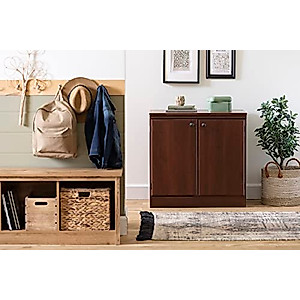 South Shore Morgan Small 2-Door Storage Cabinet, 19.38"D x 32.88"W x 32.38"H, Royal Cherry