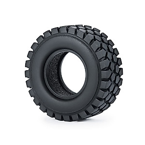 RCLIONS 4pcs Rubber Micro 1" RC Wheel Tyres Tires with Foam Insert for All 1/24 Axial SCX24 AXI00001,AXI00002,AXI90081 Deadbolt RC Crawler Truck Car (50mm)