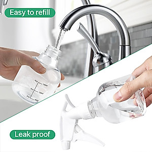 Worldity 24 Pcs Empty Plastic Spray Bottles 8oz, Spray Bottles, Mini Spray Bottles with Measurement Adjustable Nozzle, Refillable Spray Bottles for Hair Plant Kitchen Bath, White