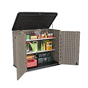 ADDOK DIYOKAI Metal Laminate Shelving for Storage Shed, 1 Piece Storage Shed Shelf to Hold 44 lbs, 46 in *13 in *1 in, Black