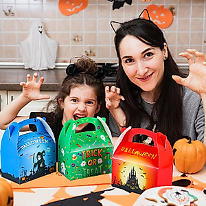 SPERPAND 36Pcs Halloween Treat Boxes, Small Gift Boxes - Cardboard Cookie Candy Boxes for Halloween Party Favors(3.6"x6"x7")