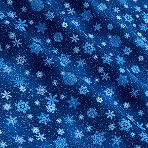 Elizabeth Studio Landscape Medley Snowflakes Royal, Fabric by the Yard