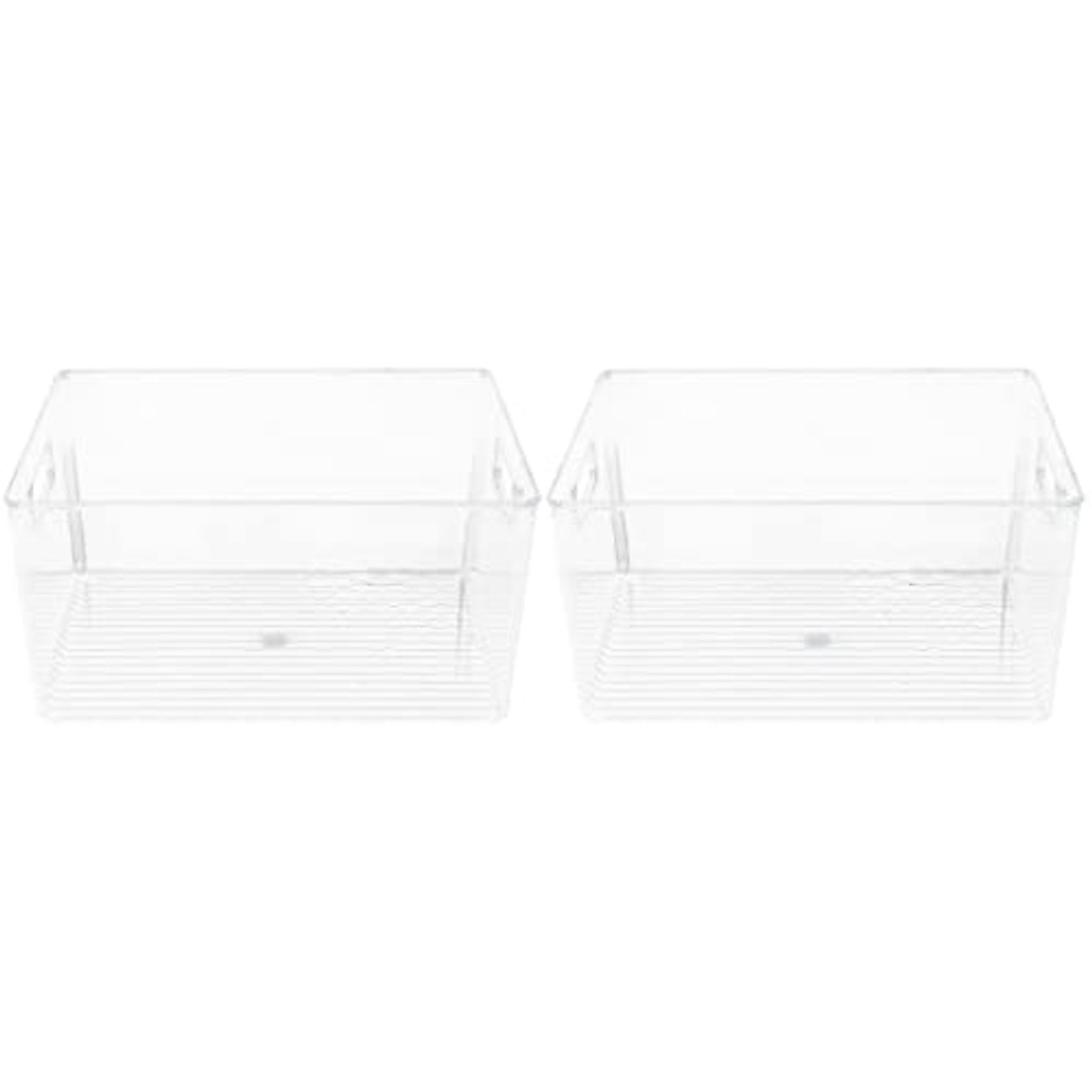 Cabilock Home Decor Large Storage Bins 2 PCS Desktop Storage Basket magazine storage rack Magazine Holder tabletop Basket Shelf Plastic Magazine Basket Stacking Storage Bins Office Decor