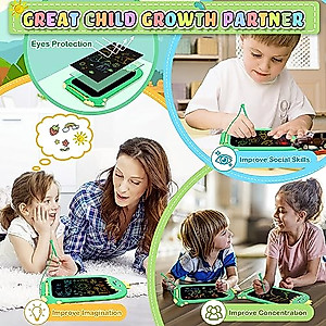 Toddler Toys Age 1-2,10IN Drawing Tablet Doodle Board LCD Writing Tablet for Kids,Learning Toys for 1 2 3 4 5 6 7 8 Year Old Boys Girls Christmas Birthday Gifts,Travel Games Dinosaur Toys for Boys 4-6