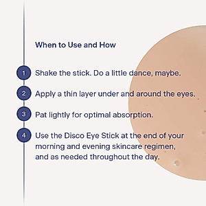 Disco Men's Eye Bag Treatment, Roller Serum for Men, Under Eye Cream Natural Caffeine Anti Aging Stick Balm, Reduce Puffiness, Wrinkles, Dark Circles, Crows Feet, Bags, Dark Circles, Lines, Puffiness