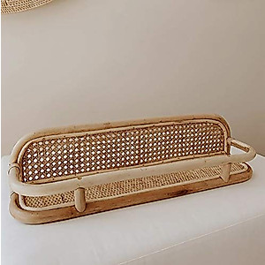 Midoshark Rattan Wall Shelf Floating Shelvs Wall Mounted Wall Decor Accent Wall Shelf