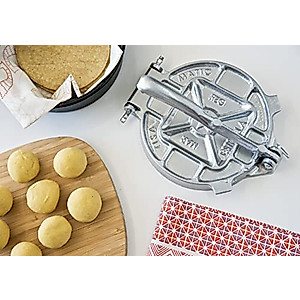 Estrella 7.5 inch Cast Iron Tortilla Press and Pataconera, Original Made in MEXICO
