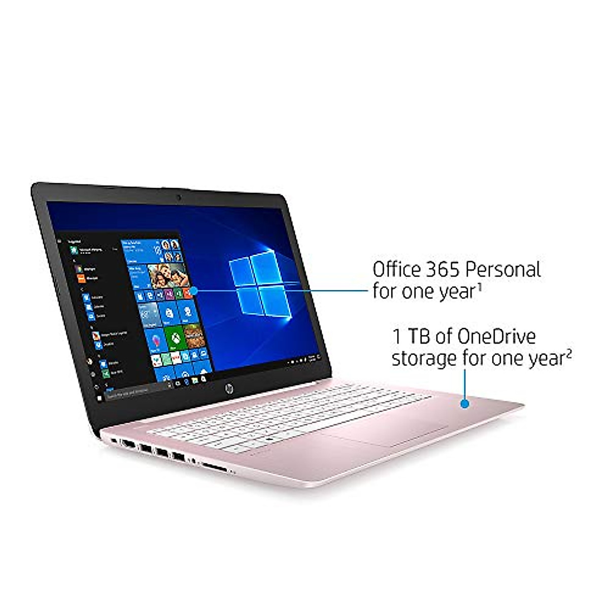 2021 HP Stream 14" HD SVA Laptop Computer, Intel Celeron N4000 Processor, 4GB RAM, 64GB eMMC Flash Memory, Webcam, 1-Year Office, Intel UHD Graphics 600, Win 10S, Rose Pink, 32GB SnowBell USB Card