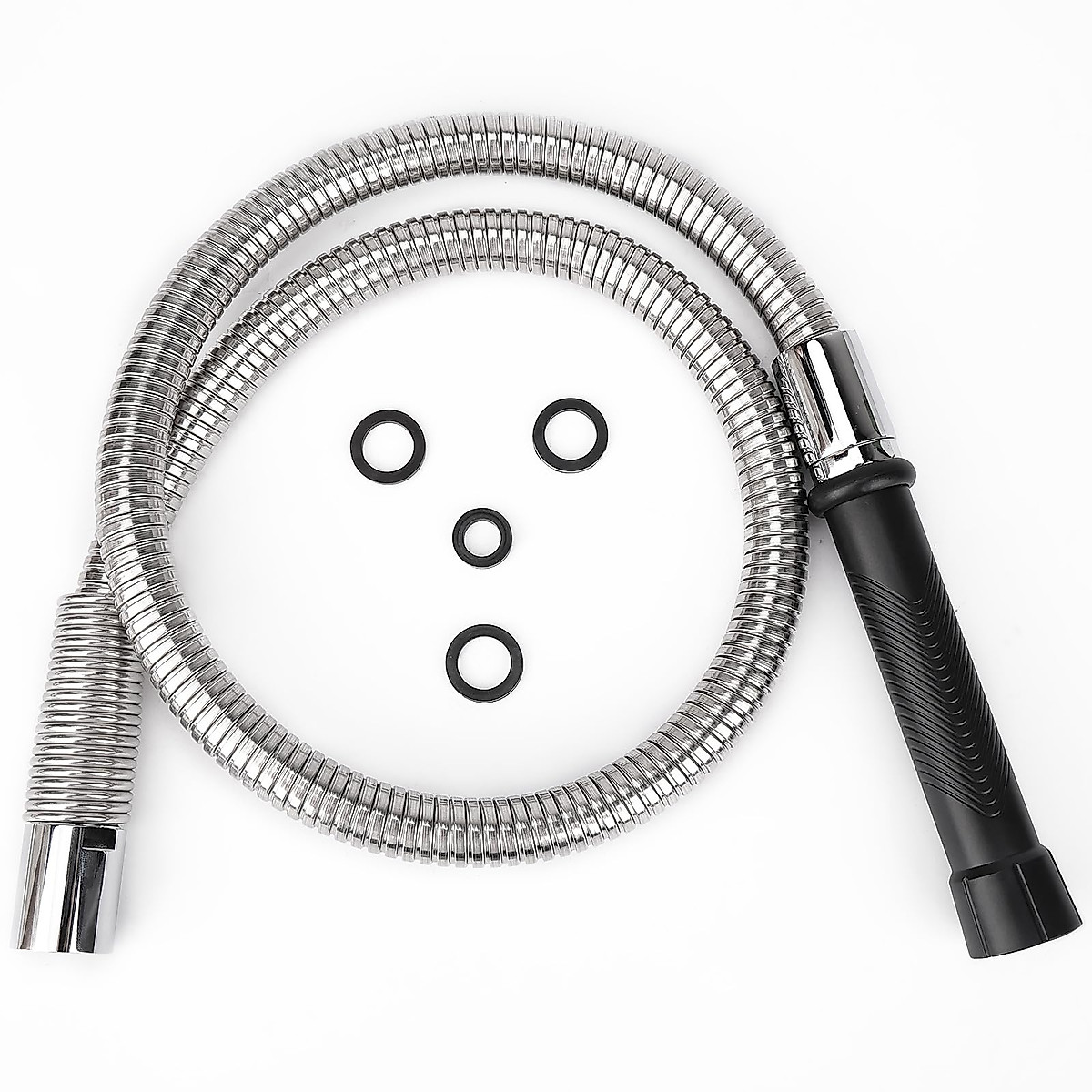 Commercial Sink Sprayer Hose,44 inch Commercial Kitchen Sink Faucets Flexible Hose Replacement，with Heat Resistant Black Handle，for Commercial Kitchen Faucet.