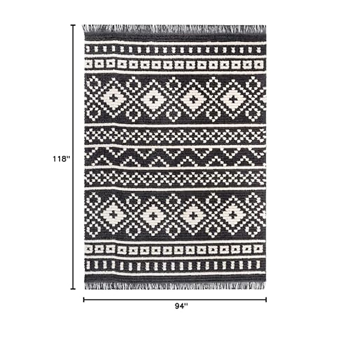 Well Woven Nakoma Grey Tribal Diamond Pattern Area Rug 8x10 (7'10" x 9'10")
