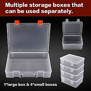 Chemlliy Portable Plastic Storage Box, Art & Craft Organizer with Handle, Clear Storage Bins Container for Organizing Tool, Craft, Bead, Lego, Sewing