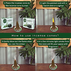 Cannabis Scented Incense Cones - Total 20 Cone Incense - Dual Pack of 10 Insence Cones - Incense Cones Scented - Cone Incense Scents - Insense Cones - Incent Cone