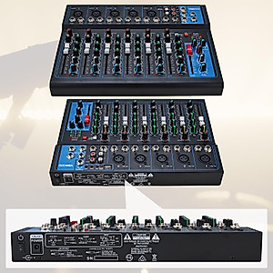 4/7 Channel Professional Powered Mixer Power Mixing Live Studio Audio Sound DJ-Mixer Mixing Console with USB slot (7 Channel)