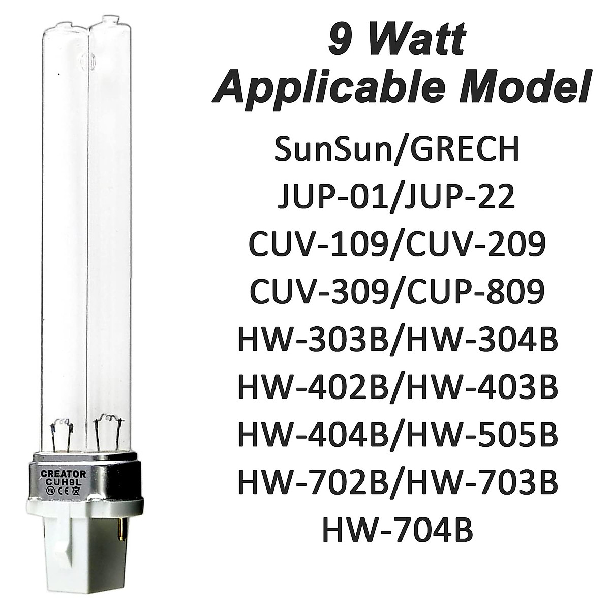 COOSPIDER 9 Watt Replacement Bulb G23 Base Bi-pin for JUP-01, HW-303B, HW-304B, CF400, CF500