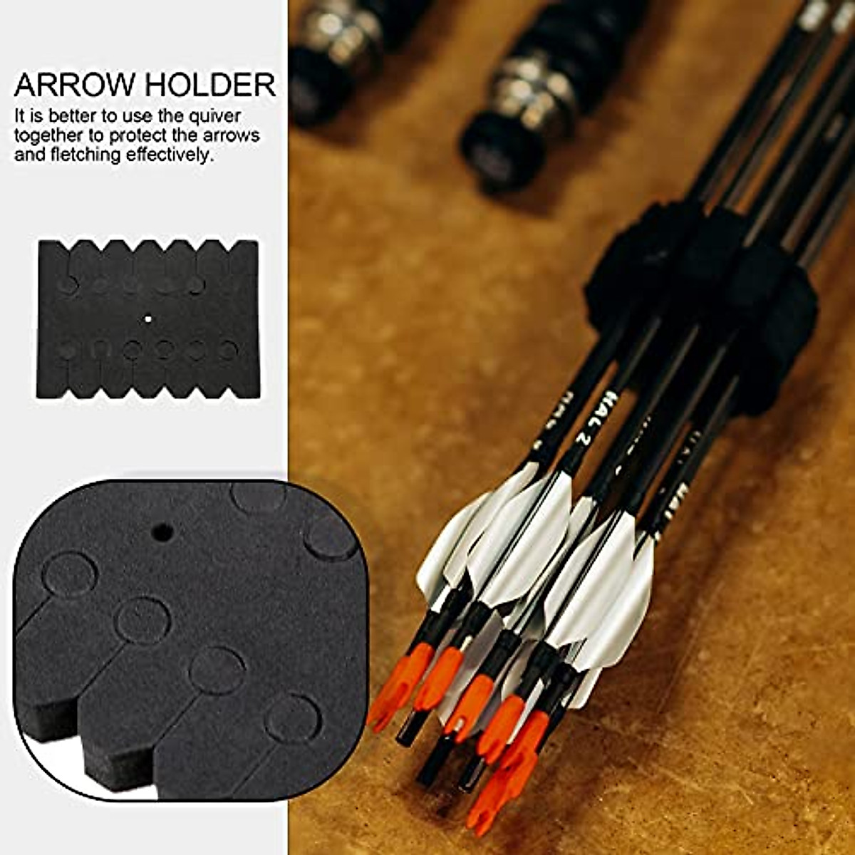 7pcs Arrows Separator EVA Foam Practical Arrows Unique Quiver Holder Separator for Outdoor Black