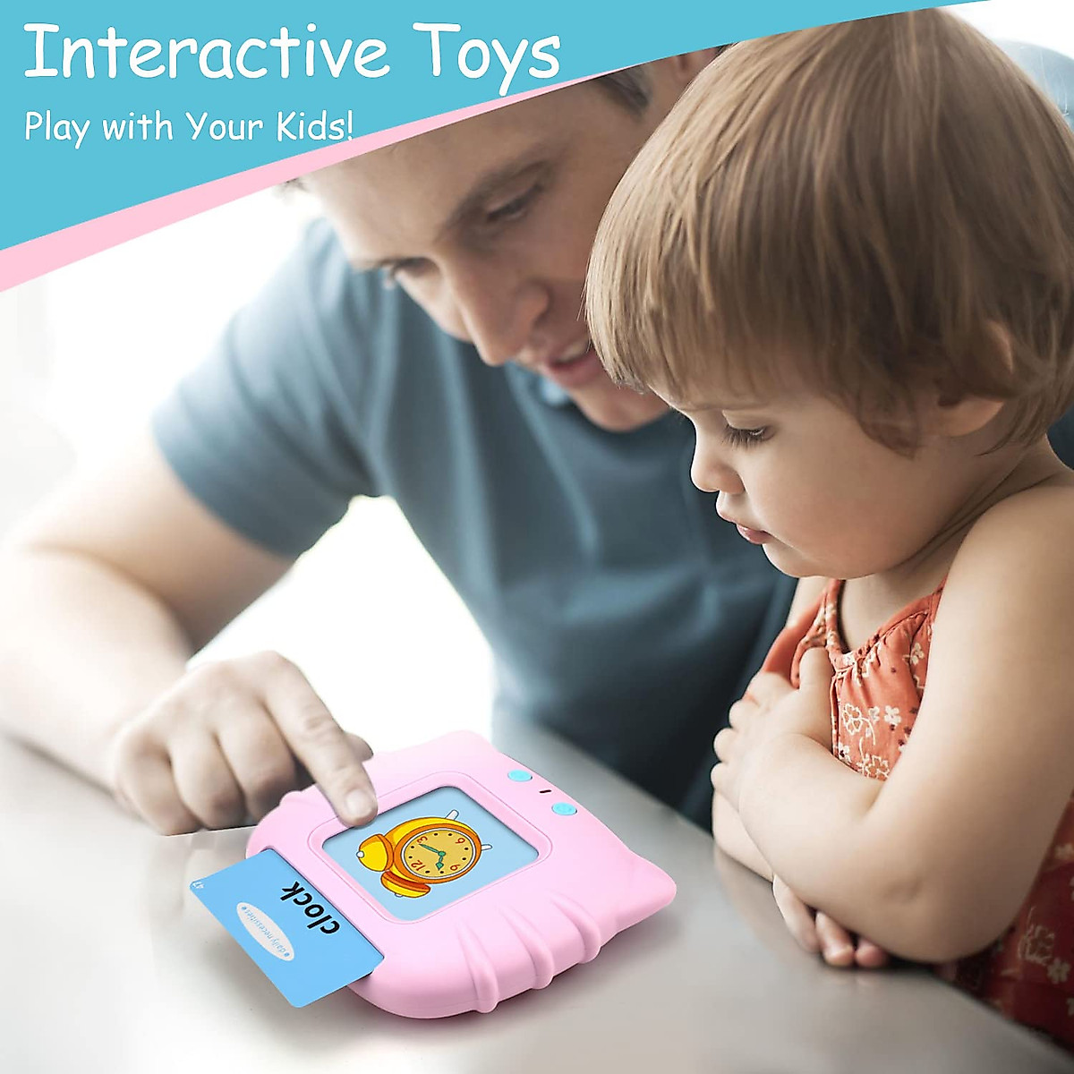 LinQool Preschool Learning Toys,Toddler Flash Cards,112pcs Animal Sight Words Cards Kindergarten,Educational Toys for 2 3 4 5 Year Old Boys Girls,Toddler Activities Gift (Pink) (LQ04)