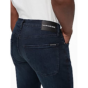 Calvin Klein Men Straight Fit Jean, Boston Blue Black, 31W x 30L