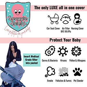 Snuggle Shield® Cover Air Filtering Infant Cover - Grey