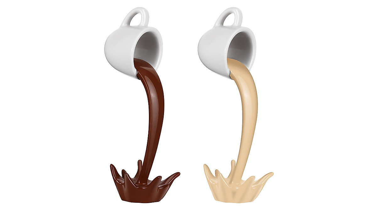 Floating Coffee Cups Sculpture Set - Unique Home & Office Decor