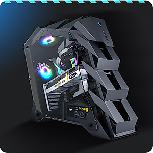 Vetroo K1 Pangolin Mid-Tower ATX PC Gaming Case, Dual Tempered Glass, USB 3.0 I/O Panel High Airflow Computer Case Max 360mm Water Cooler Support (Fans are not Included)