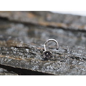 18,20 gauge Cherry Blossom Flower Nose Stud,Flower Nose Stud sterling silver/nose screw, Body Piercing Jewelry, Silver Nose ring (18g L Bend)