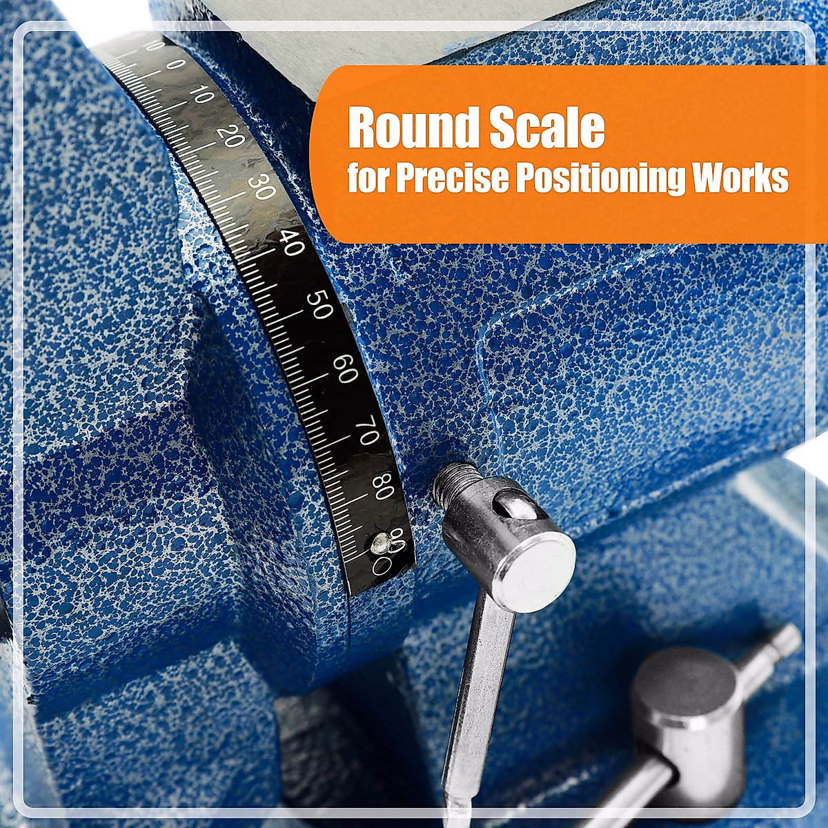 EASYBERG 5" Bench Vise with 5 inch Jaw Width 5 inch Jaw Opening 4 inch Throat Depth Ductile Iron, Multi-Purpose 360 Degree Head and Swivel Base Bench Vice with Anvil and Scale