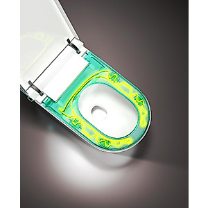 Captiva Smart Bidet Toilet with Voice Command - Fresh Air Filtration System - Heated toilet Seats - Elongated Floor Mount Toilet Smart Concealed Water Tank LED Display - Power Off Flush