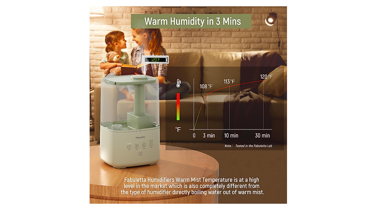 FABULETTA Humidifier: Warm & Cool Mist for Large Rooms