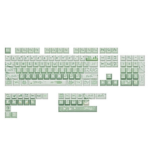 Laetass Mechanical Keyboard Keycaps,Compatible with Cross Axle,Original Height pbt keycaps,Anti-mistouch, 131-Key Spring Theme, High Aesthetic Value,Bring You a Delightful Typing Experience.(Green)