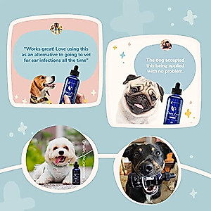 kin+kind Organic Ear Cleaner for Dogs - Made in The USA - Easy to Use & Mess-Free Dog Ear Drops for Wax, Odor, & Itchy Dog Ears w/Witch Hazel, Tea Tree Oil, & Aloe Vera - Ear Wash for Dogs(4 fl oz)