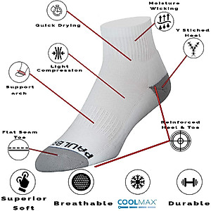 Paul Bryan Versa Coolmax Men's Quarter Socks
