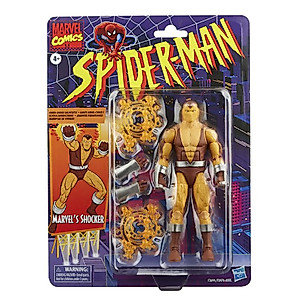 Spider-Man Marvel Legends Series 6-inch Marvel’s Shocker Action Figure Toy, Includes 4 Accessories: 2 Alternate Hands, 2 Blast FX