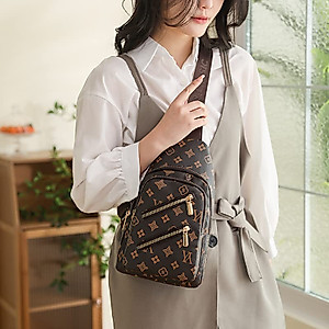 Anfei Sling Bag Women Small Crossbody PU Leather Satchel Daypack Shoulder backpack for traveling hiking Cycling