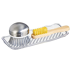 InterDesign Sinkworks Kitchen Sink Tray for Sponges, Scrubbers, Soap - Clear