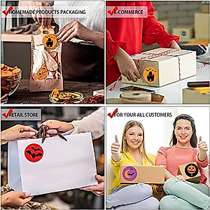 2022 New Halloween Stickers Halloween Stickers 1.5 inch Round Seal Label Pumpkin Bat Spider Stickers for Halloween Party Decoration 8 Designs 504 pcs