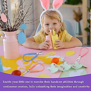 6Pcs Loop Scissors For Kids, Windspeed Spring Scissors Mini Training Loop Scissors Loop Scissors Colorful Grip Scissors Loop Handle with Easy-Open Squeeze Handles for Special Needs and Elderly