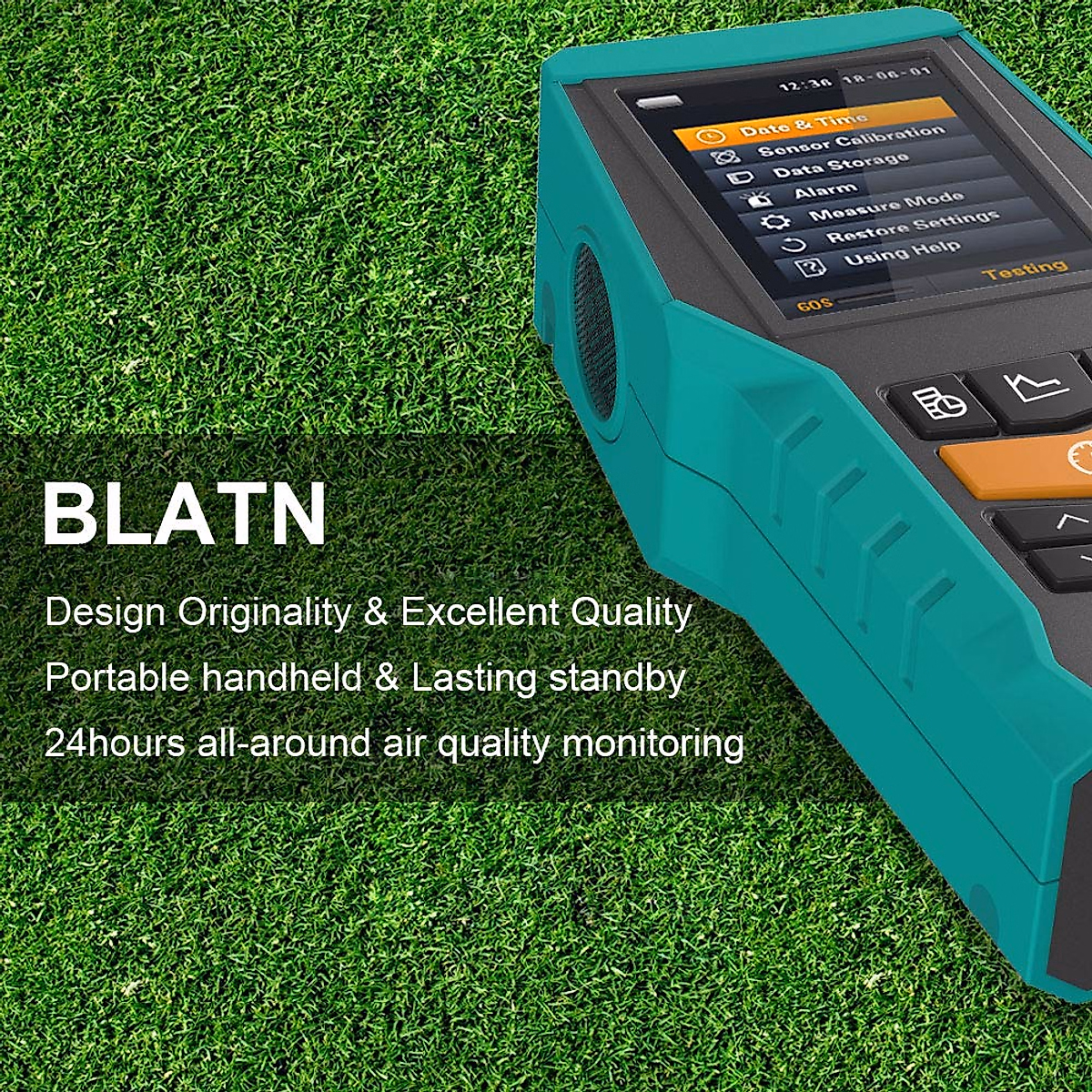 BLATN Smart 128s Air Quality Monitor Indoor CO2 PM2.5 TVOC Meter Formaldehyde HCHO Detector VOCs Pollution AQI Tester PM1.0 PM10 Dust Particle Counter Data Logger Home
