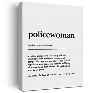 LEXSIVO Policewoman Definition Print Canvas Wall Art Home Decor Policewoman a Special Person Painting 12x15 Canvas Poster Framed Ready to Hang Police Officer Gifts