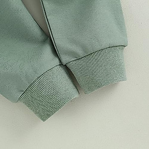 Sduydiosy Toddler Baby Girl Fall Outfit Letter Print Sweatshirt Top Elastic Waist Pant Cute Infant Newborn Winter Clothes Set (Daddys Girl Green, 18-24 Months)