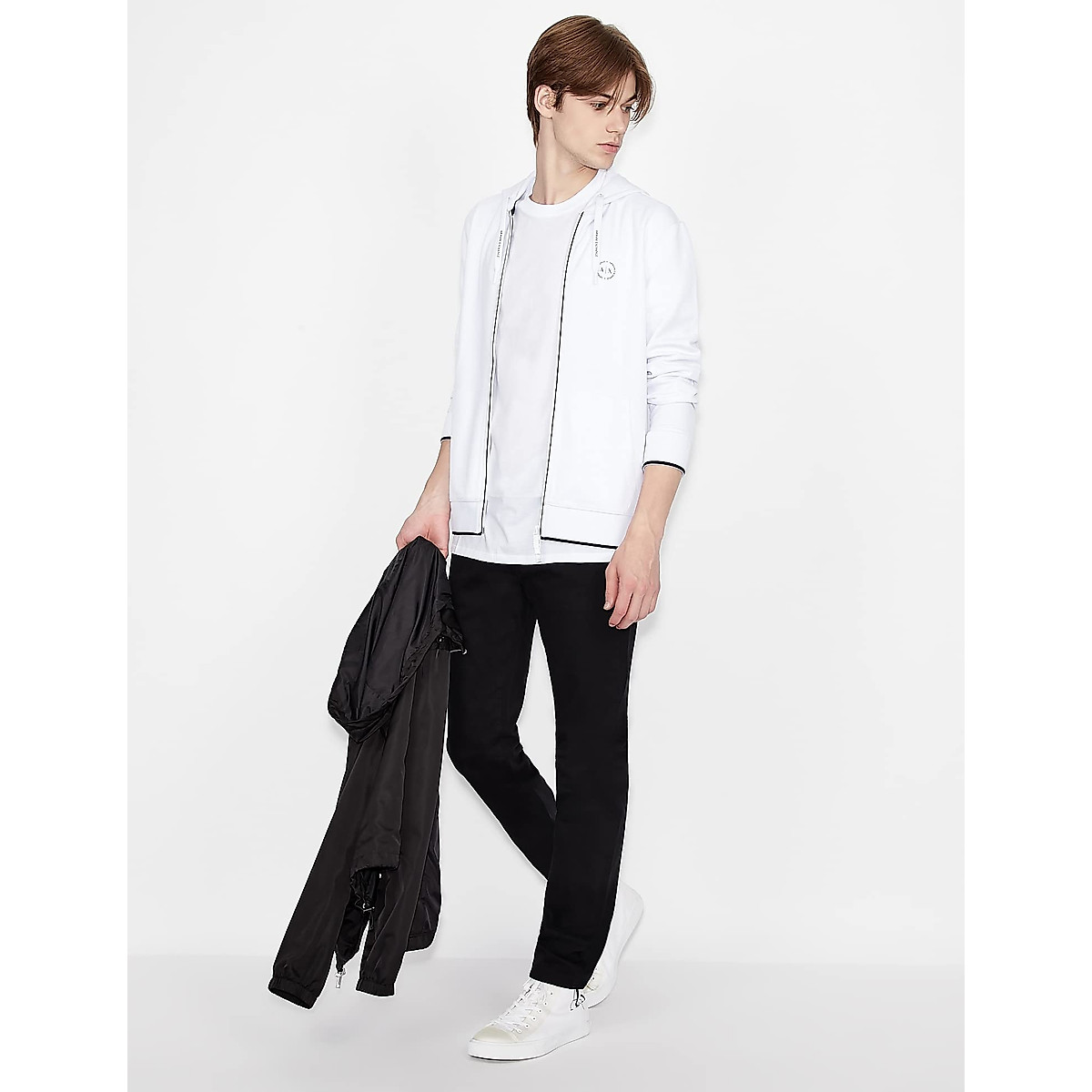 A | X ARMANI EXCHANGE Men's 5 Pocket Slim, Black Stretch Bull Denim