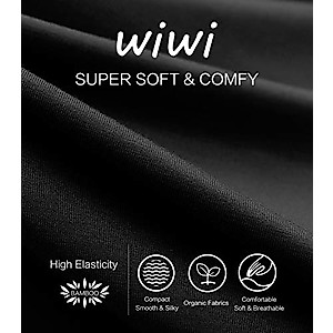 WiWi Bamboo Viscose Pajamas for Women Soft Summer Pajama Short Sets Ruffle Seams Sleepwear Comfy Pleated Pj Set S-XXL, Black, X-Large