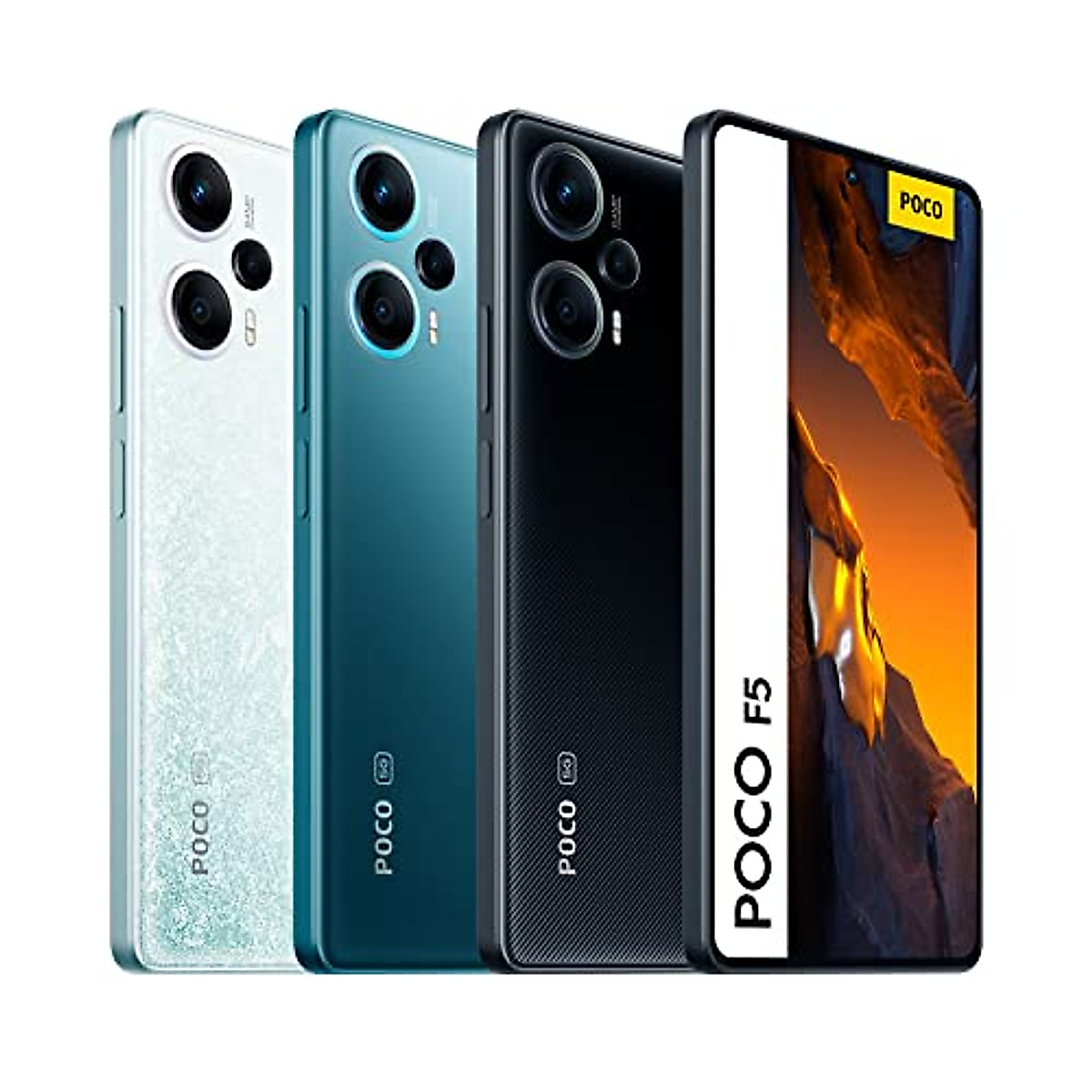 Xiaomi Poco F5 5G + 4G LTE 256GB + 8GB Global Version Unlocked 6.67" 120Hz 64Mp Triple Camera (Tmobile Mint Tello Metro USA Market) + (w/Fast Car 51W Charger Bundle) (White Global)