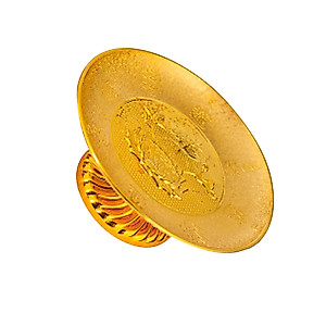 Cabilock Brass Offering Bowl Appetizer Serving Tray of 2 Buddhist brass offering altar fruit tray Buddhist Plate Buddhist Bowl bowl Fruit Tray Cupcake Toppers Footed Cake Plate Server