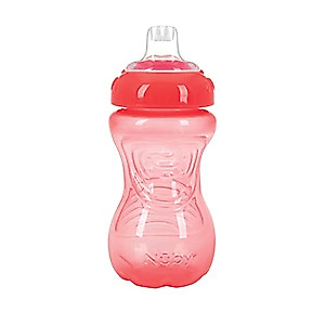 Nuby No-Spill Gripper Cup, Sippy Cup for Baby and Toddler, 10 Ounce, Colors May Vary, 5"