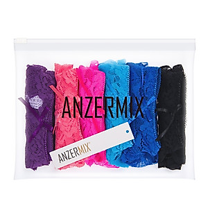 Anzermix Women's Sexy Lace Cheeky Tong Panty Pack of 6 (Size L)