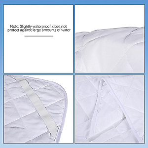 Newwiee 2 Pcs Queen Size Mattress Protector with Elastic Straps Slightly Waterproof Quilted Mattress Cover Pad Microfiber Mattress Topper Noiseless Fitted Mattress Bed Protector (75 x 39)